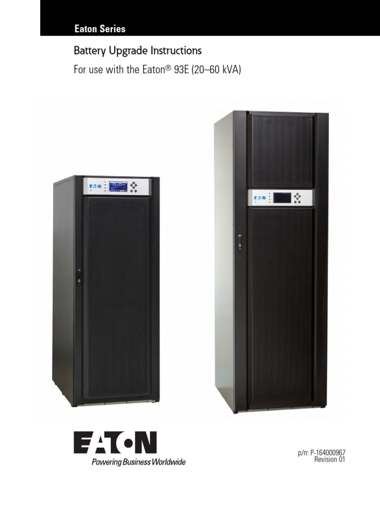 Eaton 93e Ups Battery Upgrade Instructions P 164000967 | PDF | Power Engineering | Electricity