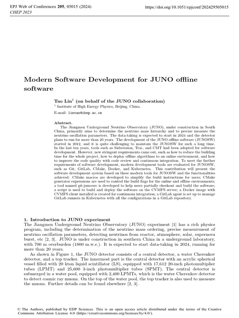 Modern Software Development For JUNO Offline Softw | PDF | Software Repository | Library (Computing)