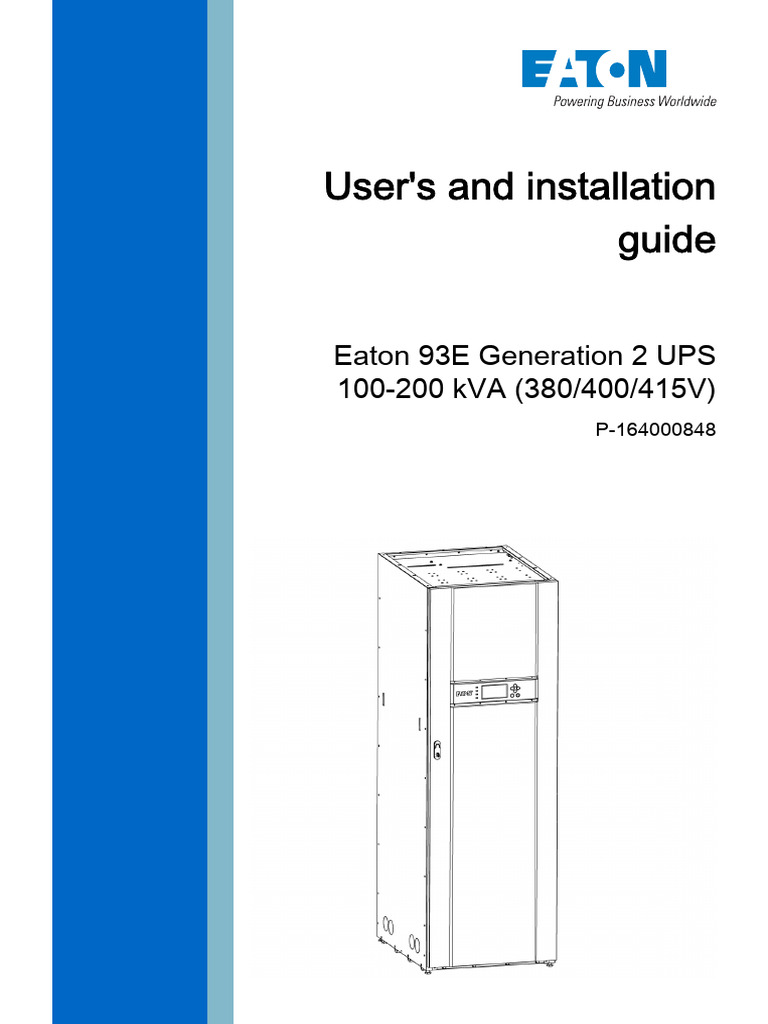 Eaton 93e g2 Ups 100 200 Kva User and Installation Guide En | Download Free PDF | Power Inverter ...
