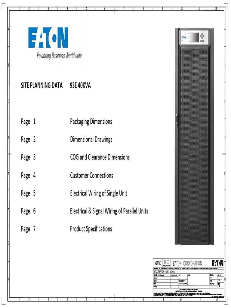 Eaton 93e Ups 40 Kva Site Planning Data | PDF | Rectifier ...
