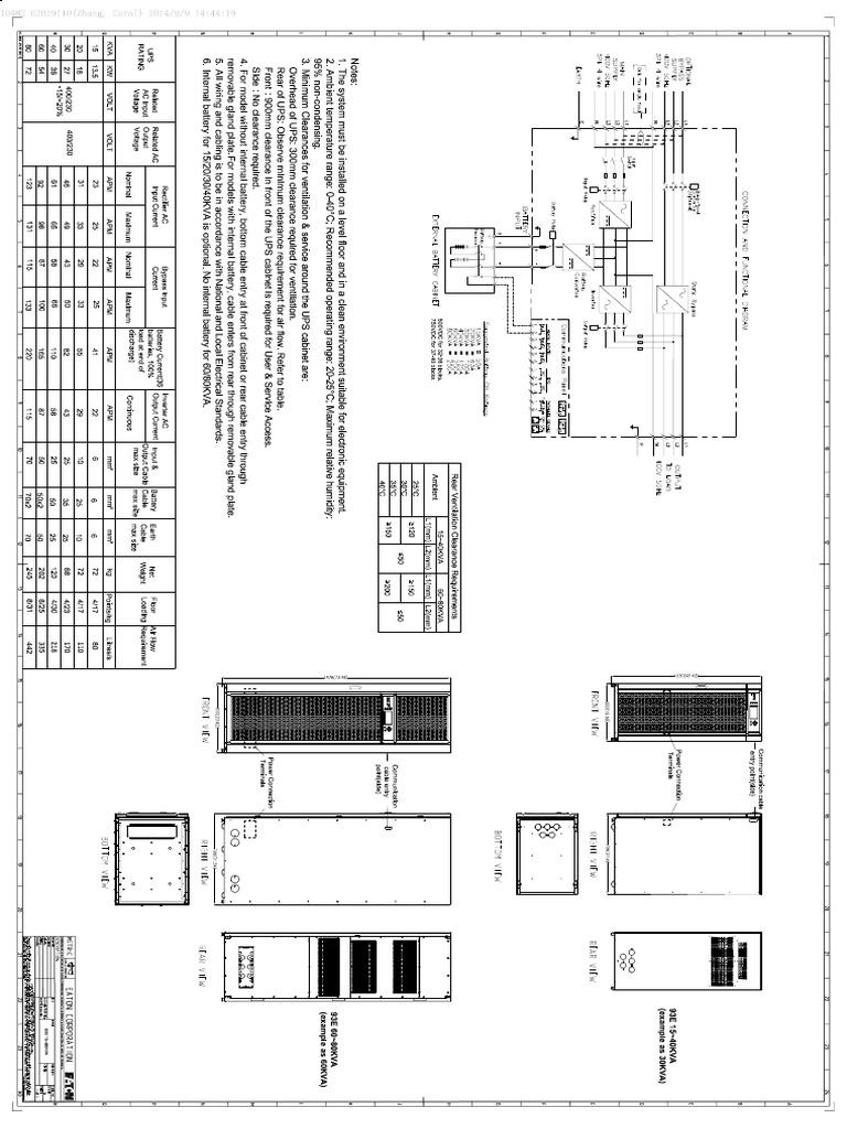 Eaton 93e 15 80kva Siteplan Drawing en | PDF