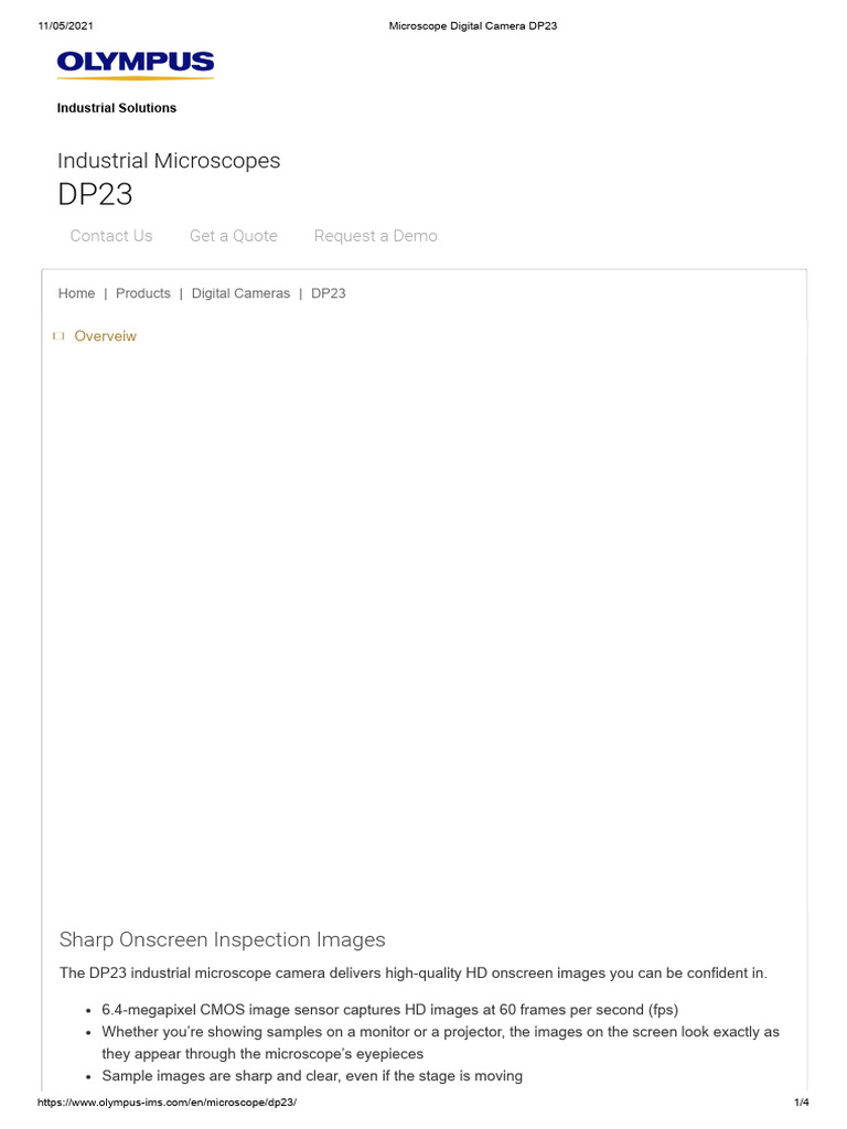 Microscope Digital Camera DP23 | PDF | Camera | Digital Camera