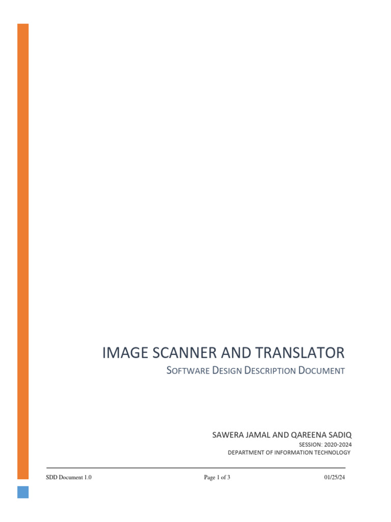 project SDD 1 (1) | PDF | Optical Character Recognition | Mobile App