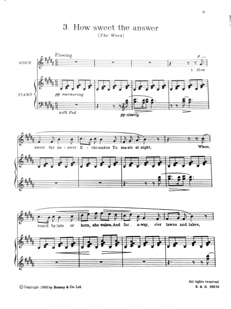 How Sweet The Answer (Britten) | PDF
