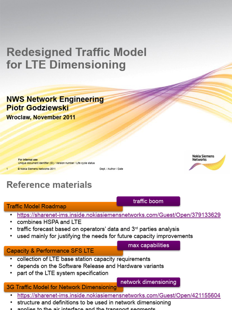LTE Traffic Model For NW Dimensioning | PDF | Lte (Telecommunication) | Subscription Business Model