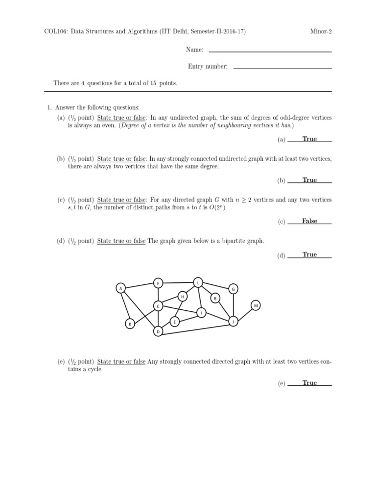 Data Structures And Algorithms Questions Of Iit Pdf Algorithms And Data Structures 1632