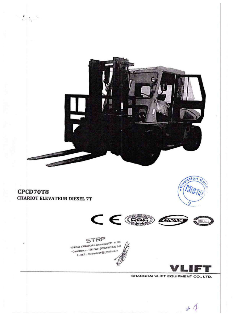 Fiche Technique VLIFT 7T CPCD70T8 | PDF