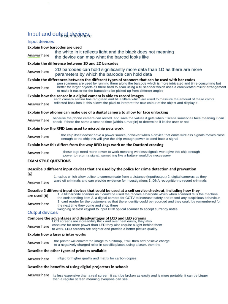 Input and output devices (3) | PDF | Barcode | Image Scanner