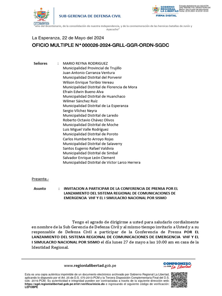 Oficio Multiple-000026-2024-Ggr-Ordn-Sgdc | PDF