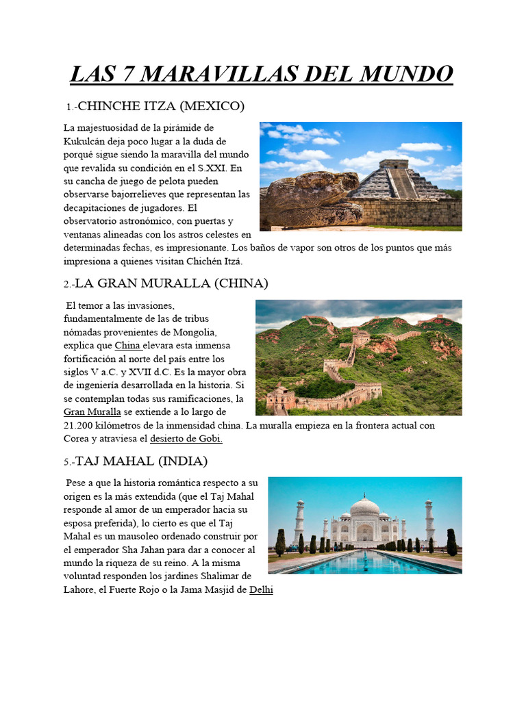 Las 7 Maravillas del Mundo Moderno | PDF
