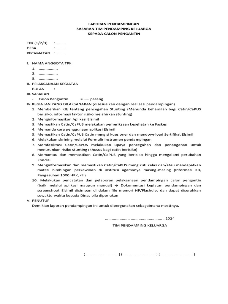 Laporan Pendampingan TPK | PDF | Bisnis