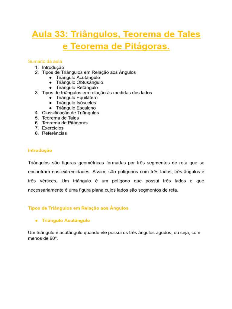 Aula 33 | PDF | Triângulo | Geometria do Plano Euclidiano