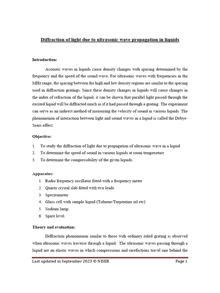 Diffraction_ULTRASonic_waves | PDF | Waves | Wavelength