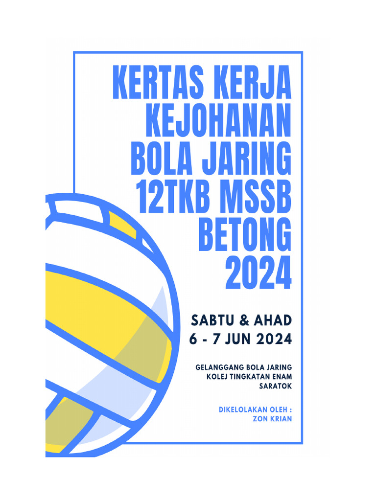 KERTAS KERJA PERTANDINGAN BOLA JARING MSSB BETONG | PDF
