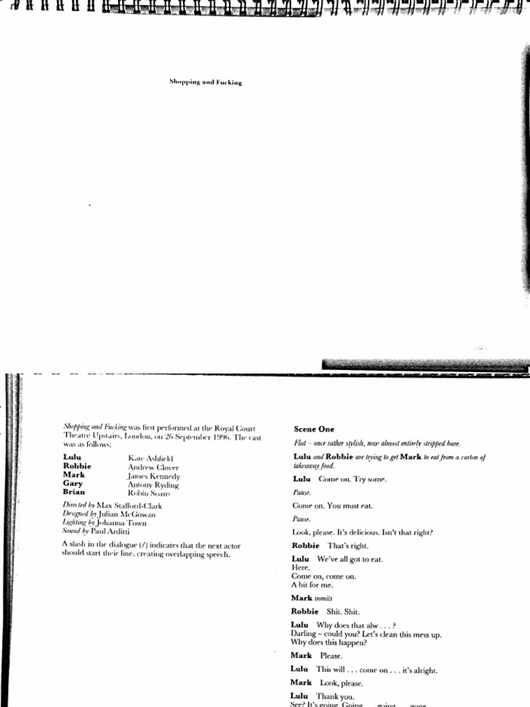 Shopping and Fucking - Mark Ravenhill (1996) | PDF