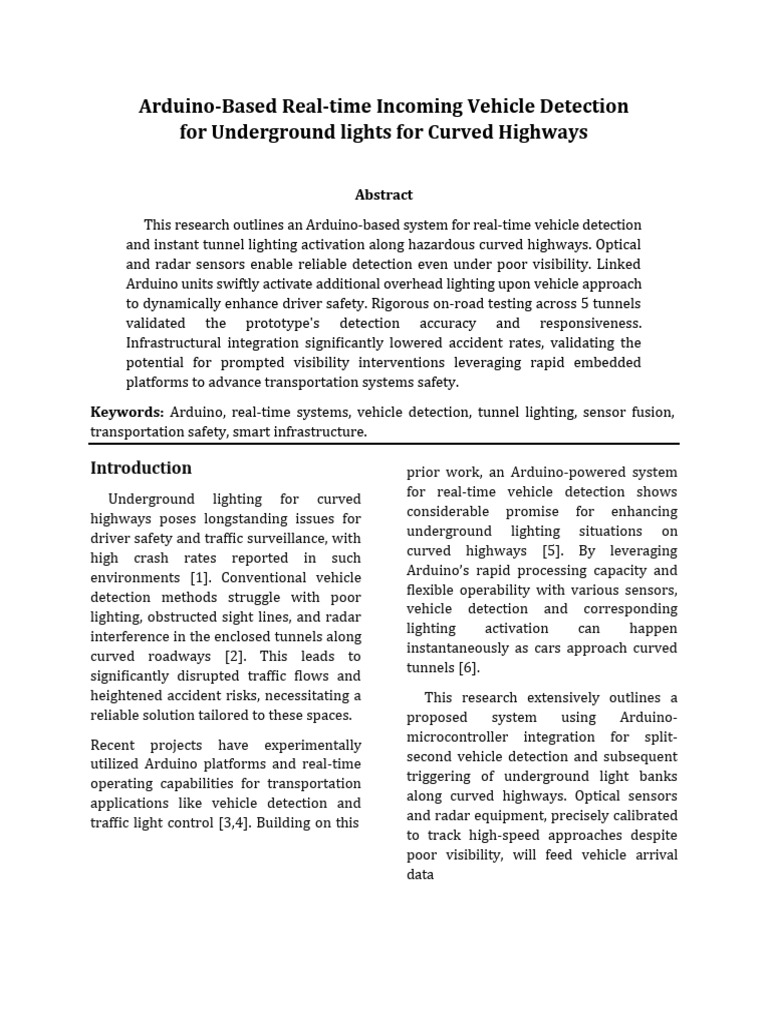 Revised Arduino Based Real Time Incoming Vehicle Detection For ...