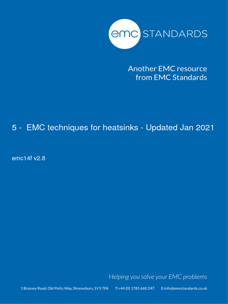 EMC Techniques for Heatsinks Guide | PDF | Capacitor | Electromagnetic ...