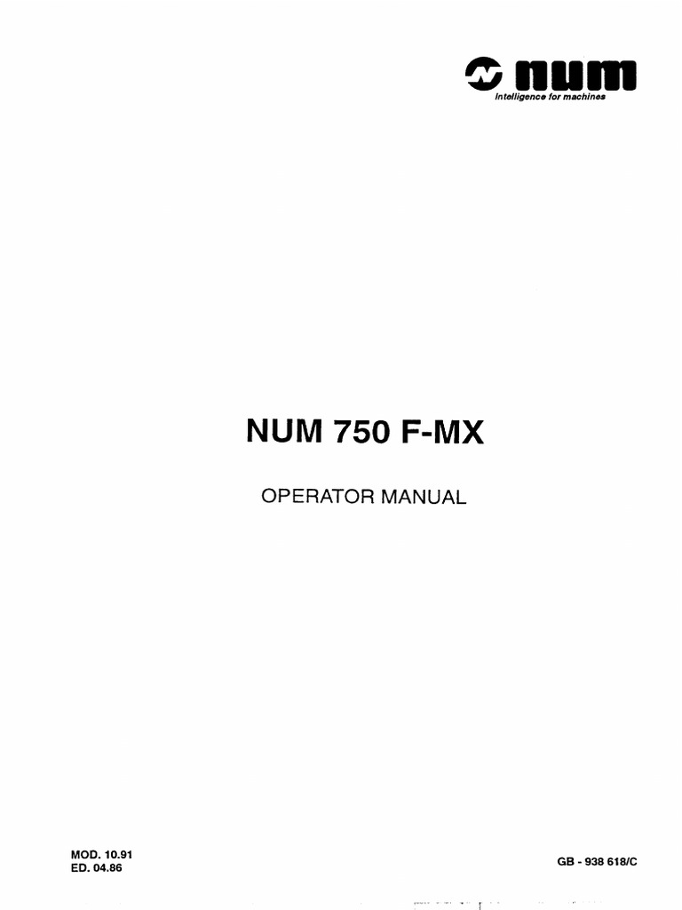 NUM CNC User Guide 750F-MX | PDF
