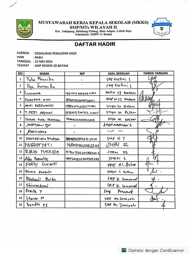 Absen Mkks Penulisan Ijazah | PDF