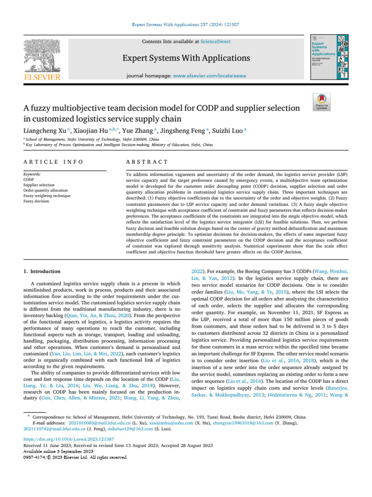 A-fuzzy-multiobjective-team-decision-model-for-CODP-and-_2024_Expert ... A-fuzzy-multiobjective-team-decision-model-for-CODP-and-_2024_Expert ...