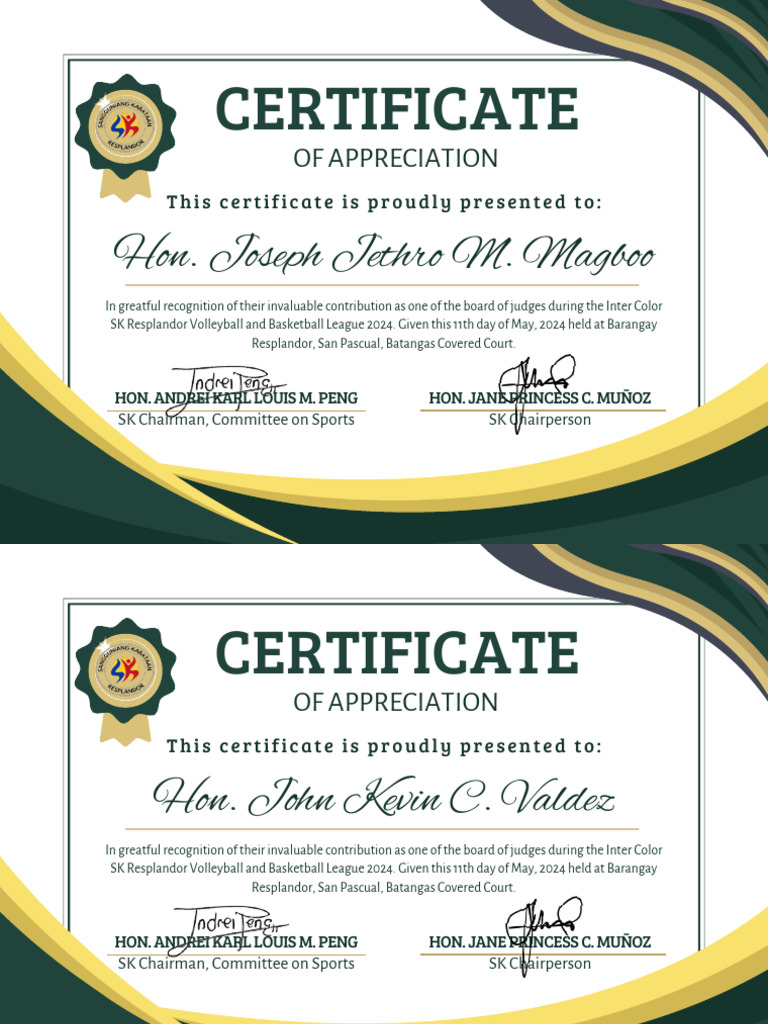 Certificate of Judges | PDF