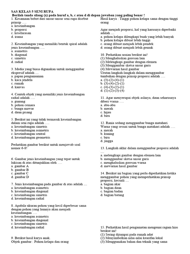 Sas Kelas 5 Seni Rupa | PDF