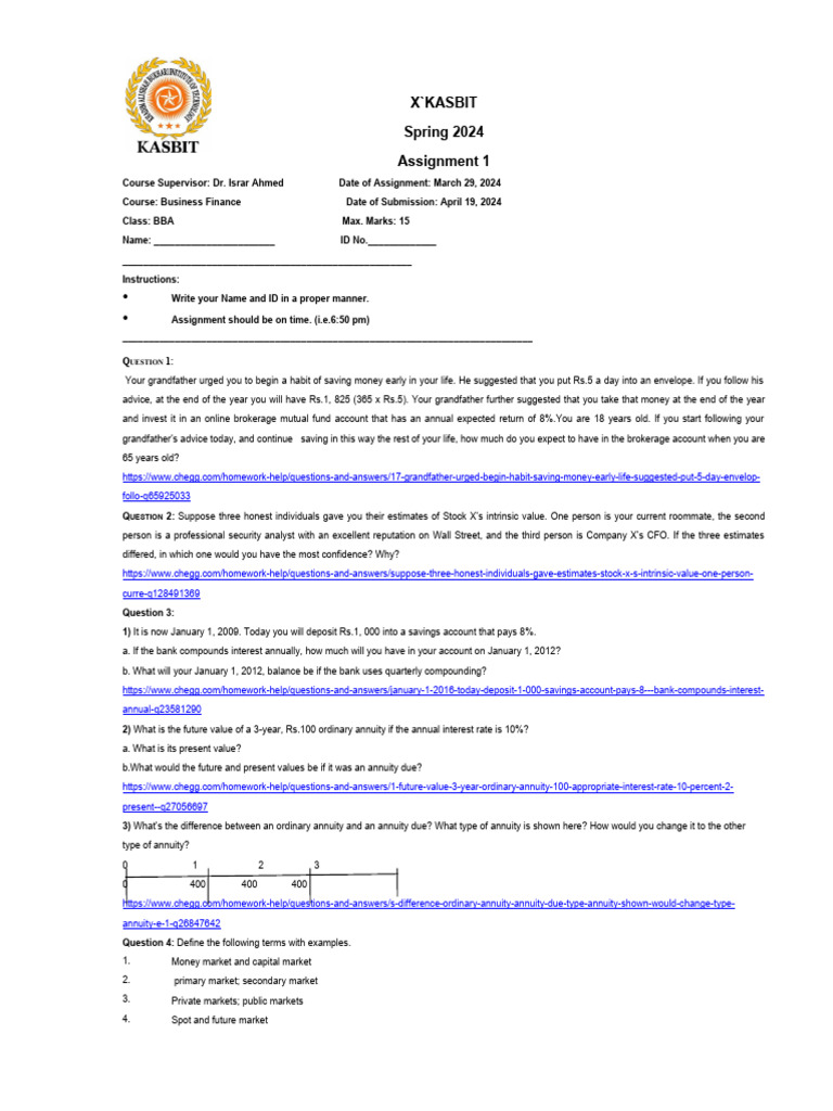 Assig 1 FFT | PDF | Financial Markets | Capital Market