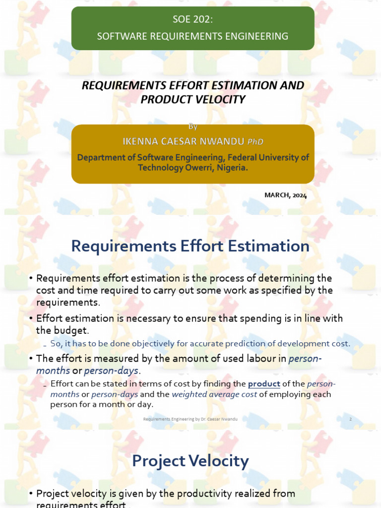 SOE 202 Requirements Effort Estimation | PDF | Software Engineering | Computer Engineering