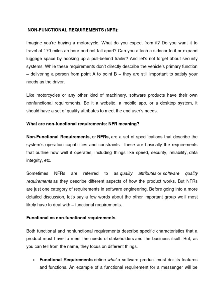 Understanding Non-Functional Requirements | PDF | Usability | Scalability