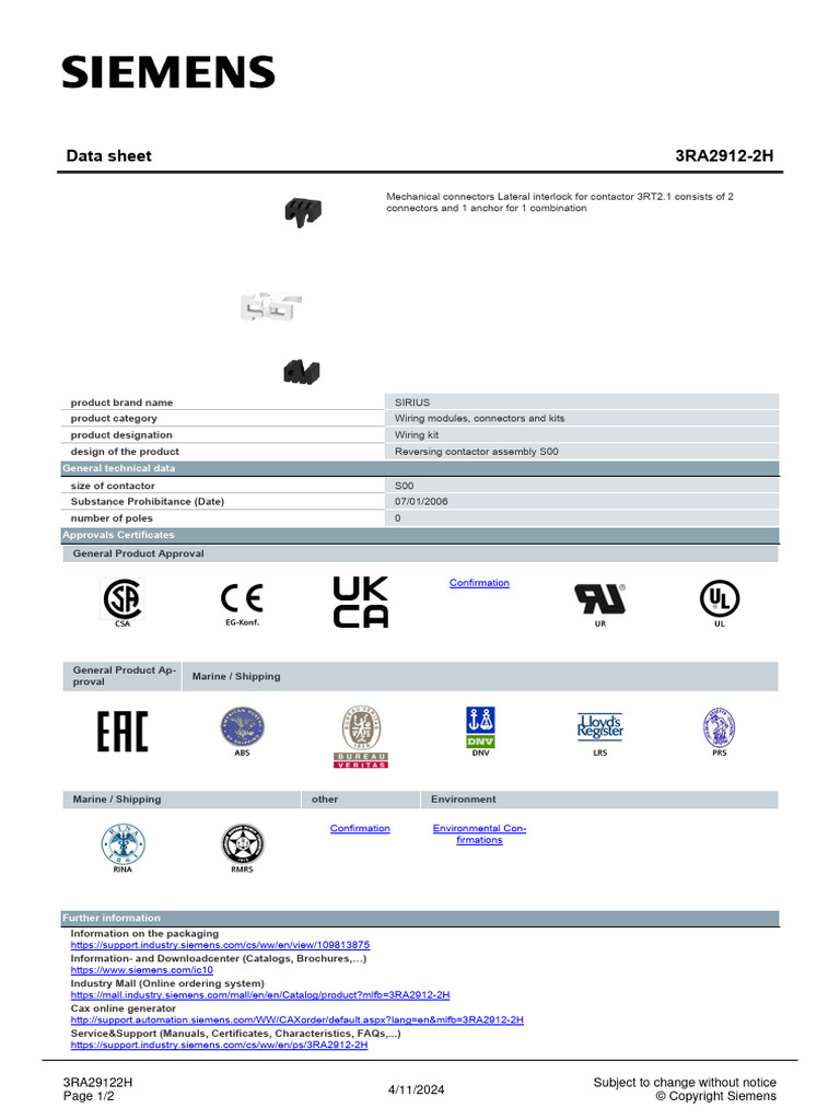 3RA29122H Datasheet en | PDF | Electrical Engineering | Computing