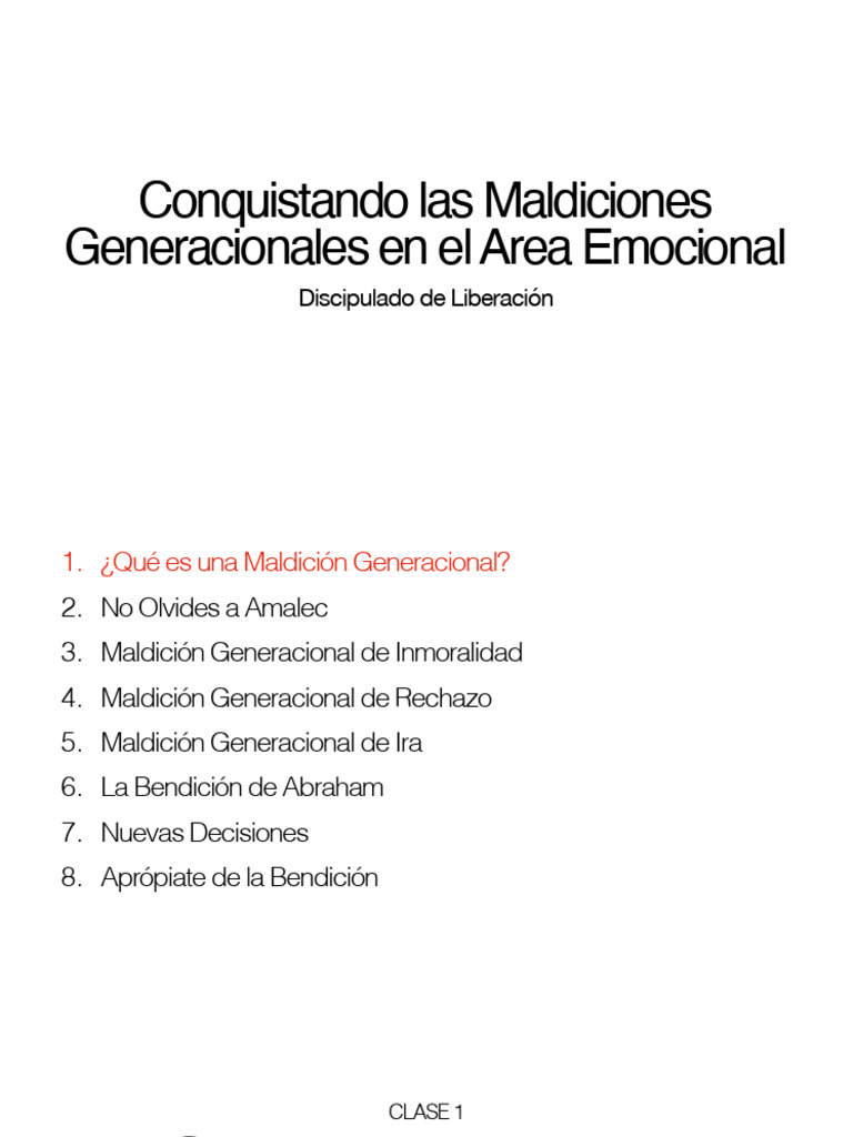 Que Es Una Maldicion Generacional Pdf