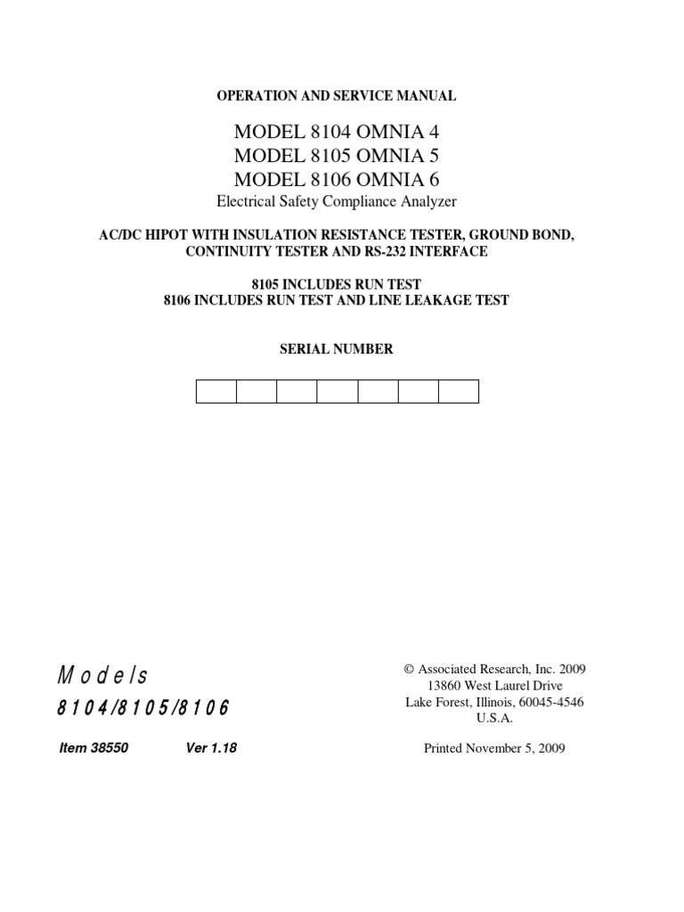 Omnia 8106 Manual | PDF | Capacitor | Alternating Current