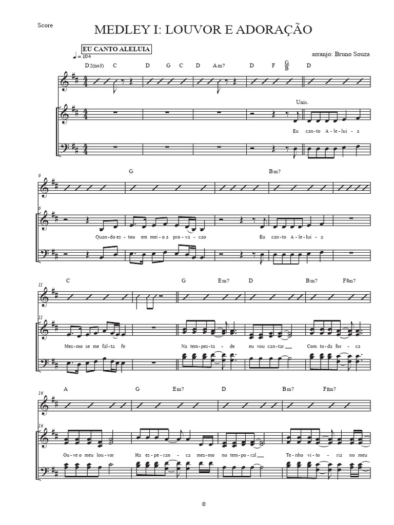Medley 1 Louvor e adoração - Score | PDF