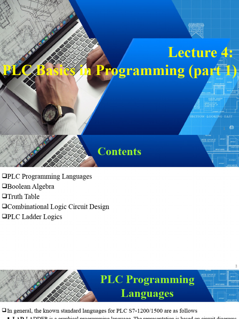Lecture 4-PLC Basics Programming New | PDF | Logic Gate | Programmable ...