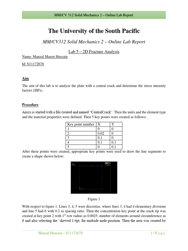 CV312 Lab 5 Report | Download Free PDF | Fracture | Fracture Mechanics