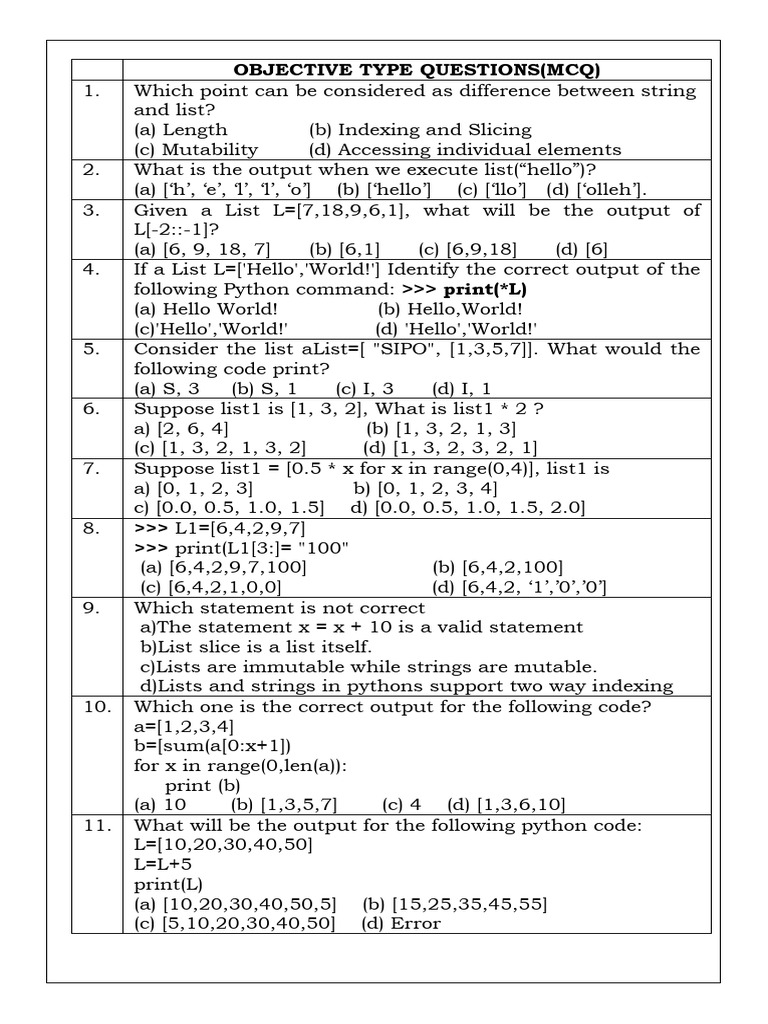 REVISION 1 - 30 Qs | PDF | Computing | Object Oriented Programming