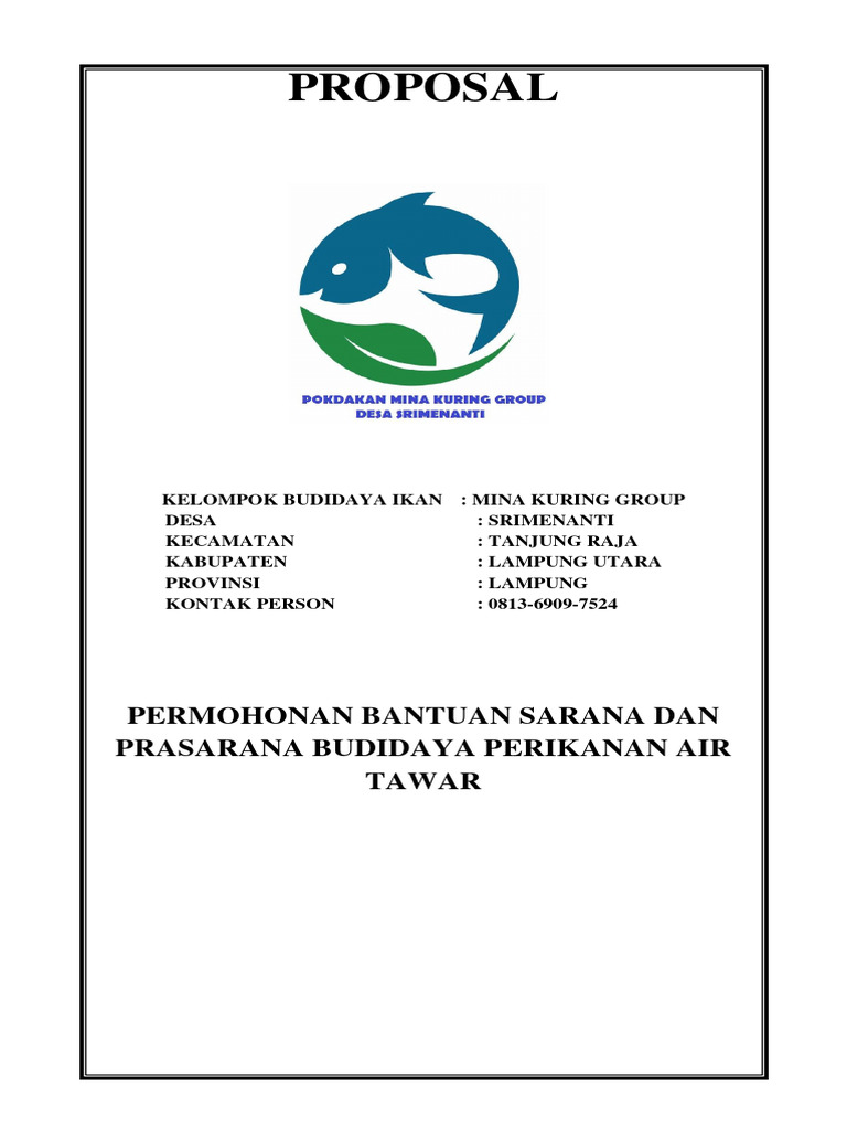 Proposal Kelompok Budidaya Ikan | PDF