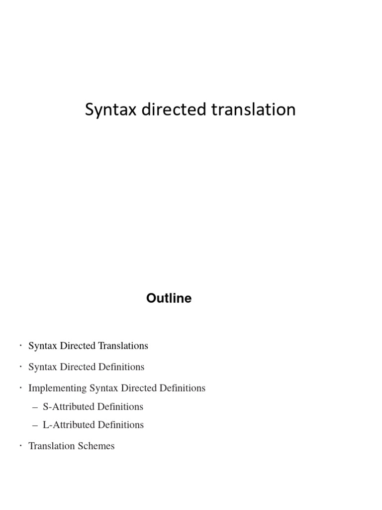 Syntax directed translation | PDF | Compiler | Parsing Syntax directed translation | PDF | Compiler | Parsing