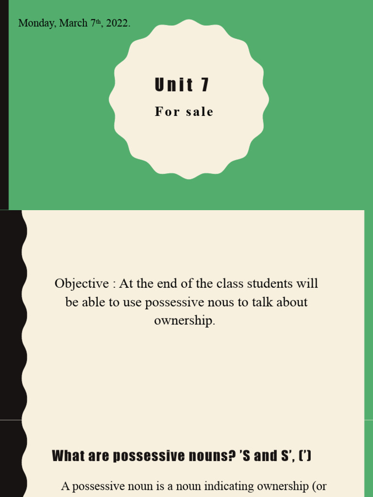 Unit 7 For Sale | PDF | Language Arts & Discipline