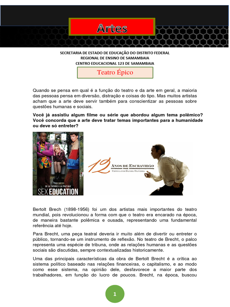 Teatro Épico e Teatro Realista | PDF | Realismo (artes) | Teatro