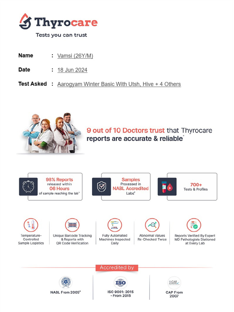 Report HYD89C18687093317514 2024 06 18 R L | PDF | White Blood Cell ...