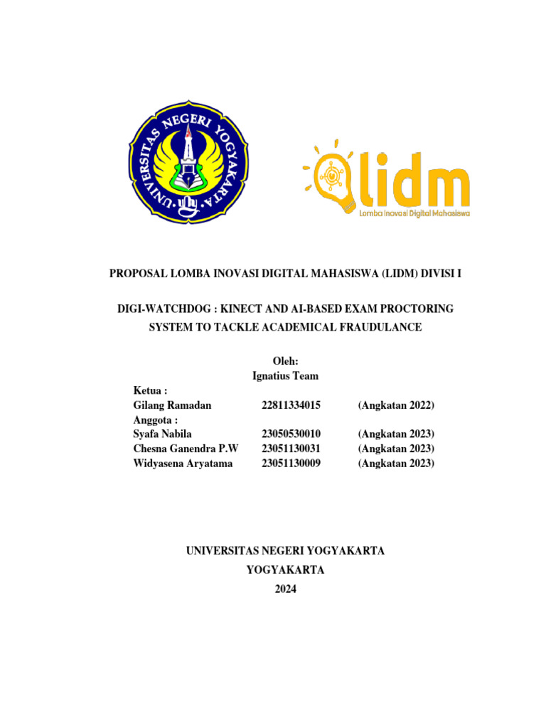 Lidm 2024 - Divisi Inovasi Teknologi Pendidikan - 001038 - Team Ignatius - Proposal | PDF