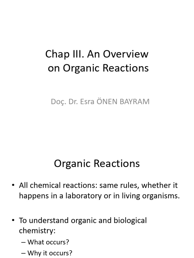 Chap III Organic Reactions 1 | PDF | Chemical Reactions | Organic Chemistry