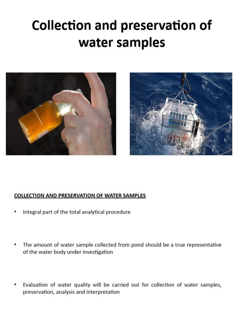 Collection and Preservation | PDF | Ph | Water