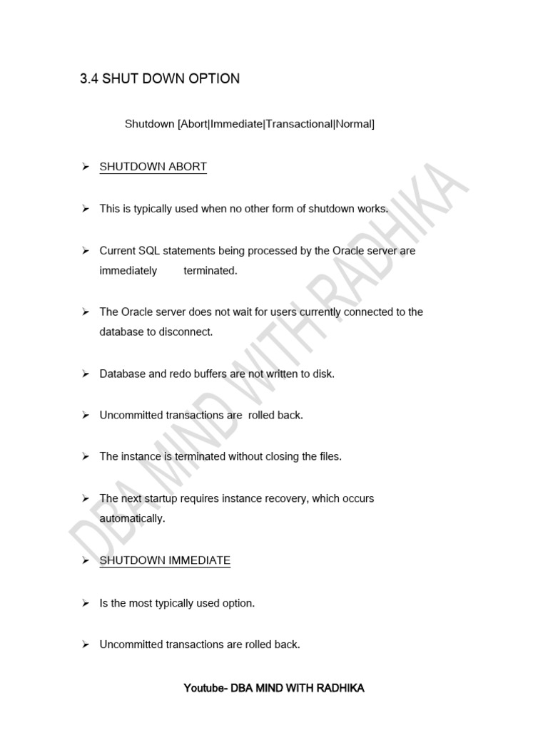 4 Shutdown Options | PDF