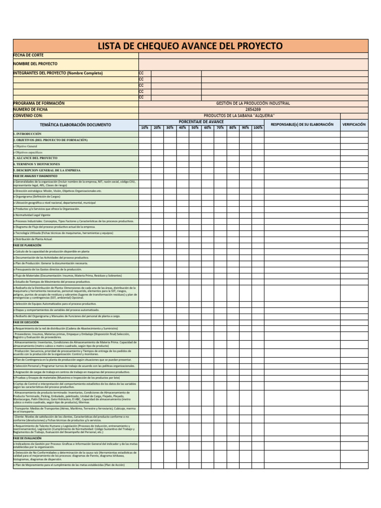 Lista de Chequeo Avance Proyecto 1 - 11 - 2023-1 | PDF | Business | Presupuesto