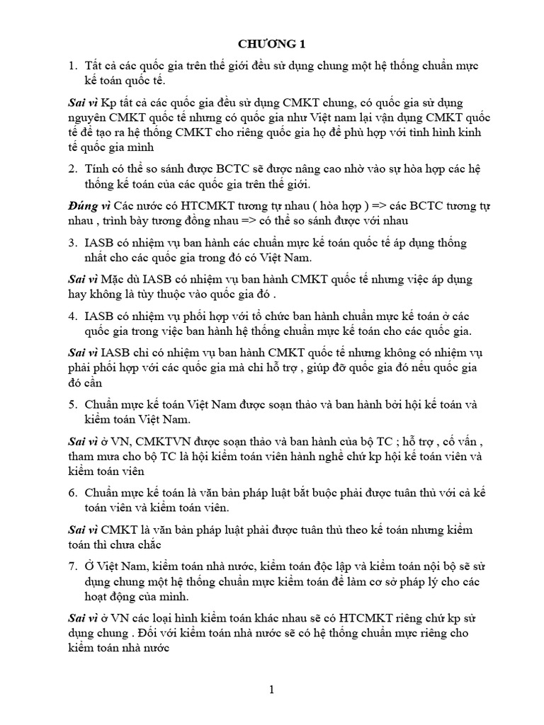 Đề cương chuẩn mực ktkt | PDF