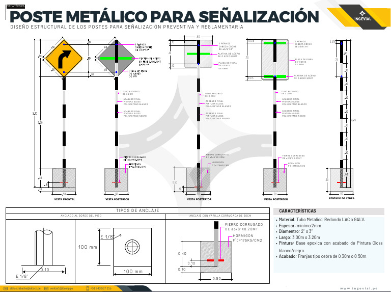 Ficha - Postes Metalicos para Señales | PDF