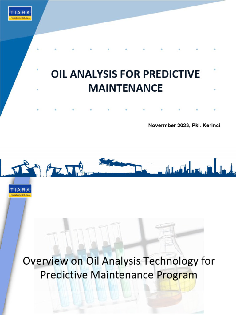 Oil Analysis For Predictive Maintenance | PDF | Lubricant | Bearing (Mechanical)