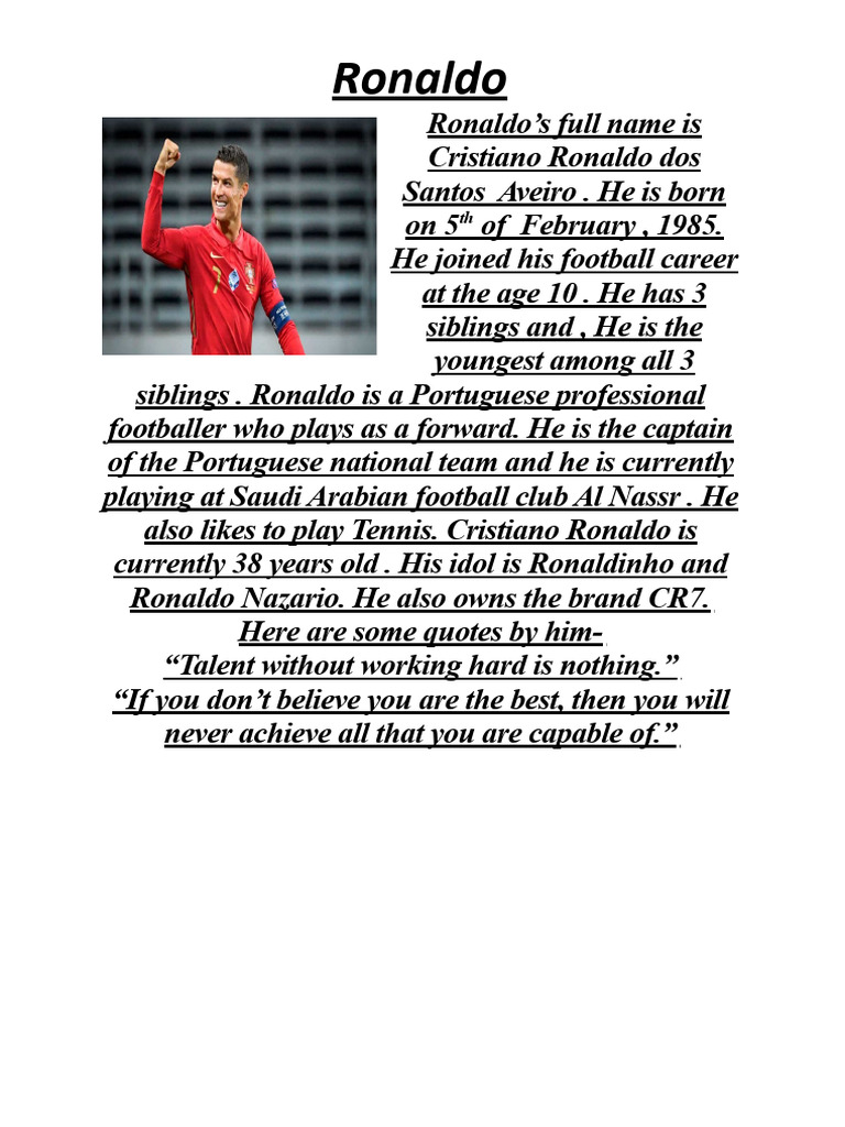Ronaldo Done | PDF | Sports & Recreation